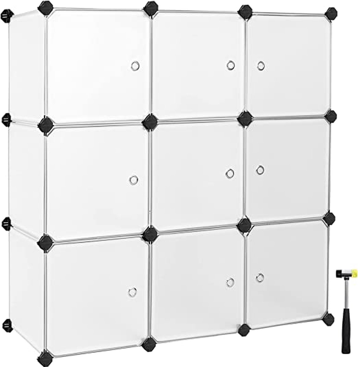 Kast - Opbergkast - rekkensysteem - 9 kubussen - plastic garderobe ...