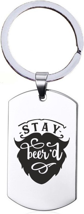 Sleutelhanger RVS - Stay Beerd | bol.com