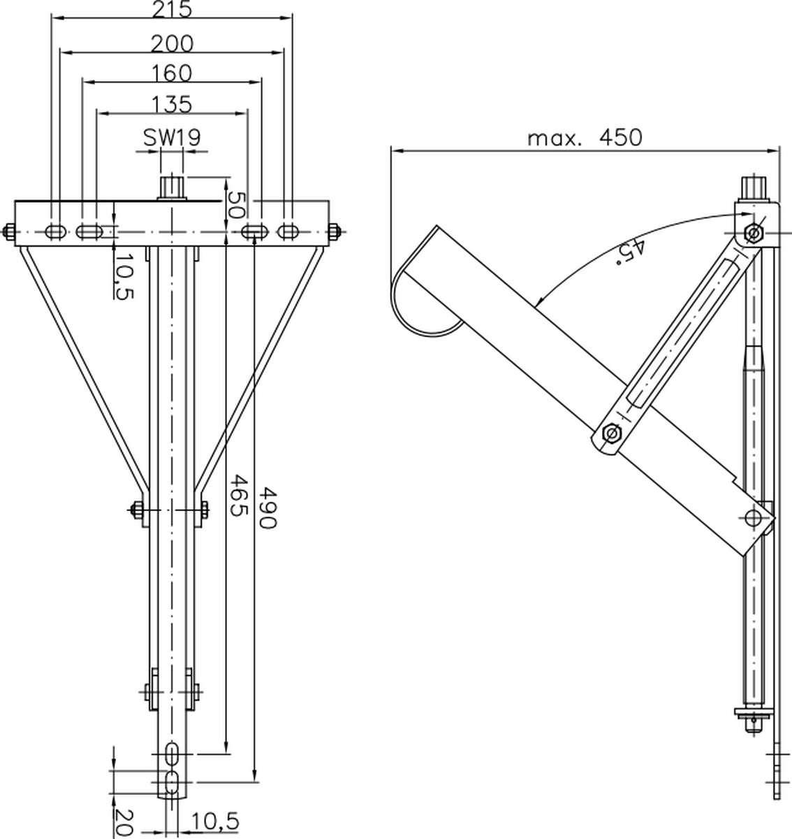 Winterhoff uitdraaisteun met 450 kg maximaal draagvermogen | bol.com