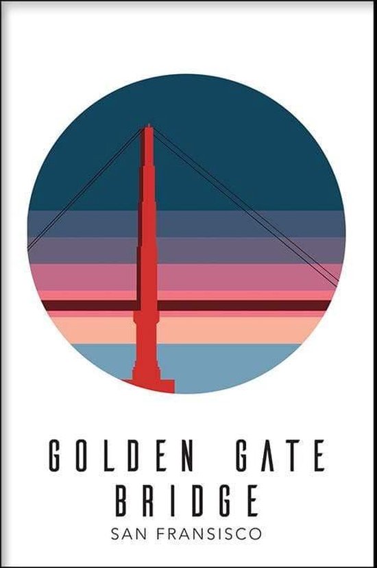 Walljar - Golden Gate Bridge United States III - Muurdecoratie - Poster ...