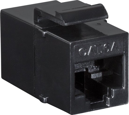UTP CAT6a 10 Gigabit Keystone module RJ45 - RJ45 - compact / zwart | bol