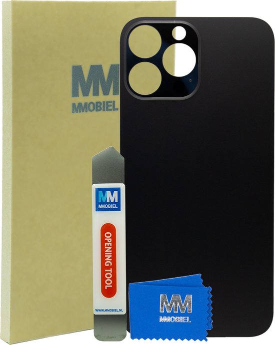MMOBIEL Achterkant voor iPhone 13 Pro - Back Cover Glas - Grafiet Zwart ...