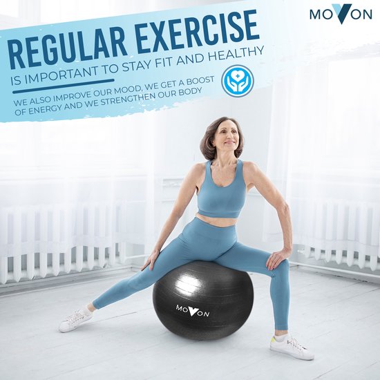 Anti Burst Gymbal / Yogabal, Ergonomische Zit-/ Balansbal, Extra ...