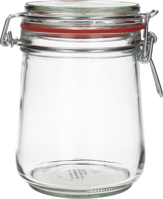 Glazen Weckpot 800 ml - Rond & Transparant - Inmaakpotten, Mason Jar ...