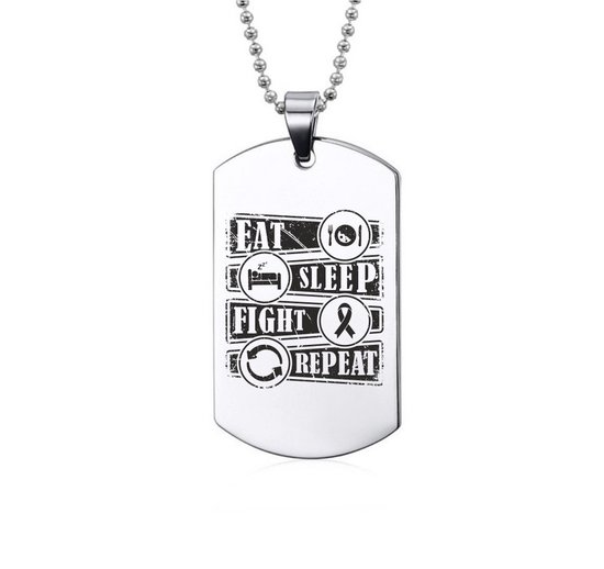 Ketting RVS - Eat Sleep Fight Repeat | bol