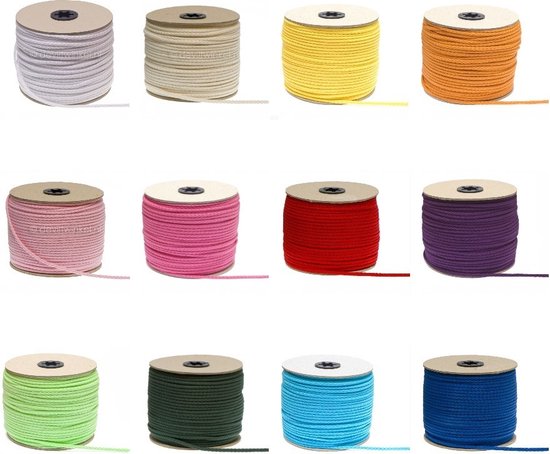 3mm Elastisch Touw - Neon geel - 50 meter op rol | bol