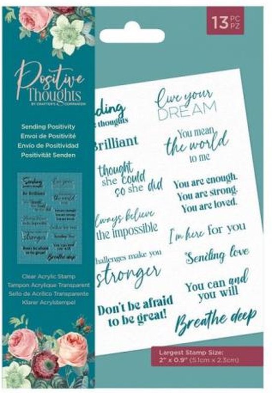 Positive Thoughts - Clearstamp - Sending Positivity | bol.com