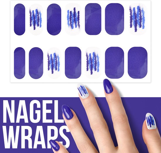 By Emily - Nagel wrap - Blue Scratches | 14 stickers | Nail wrap | Nail ...