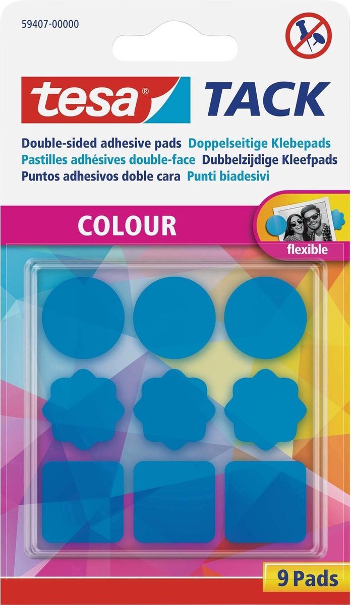 9x tampons adhésifs double face Tesa Tack bleus - Stickers double face ...