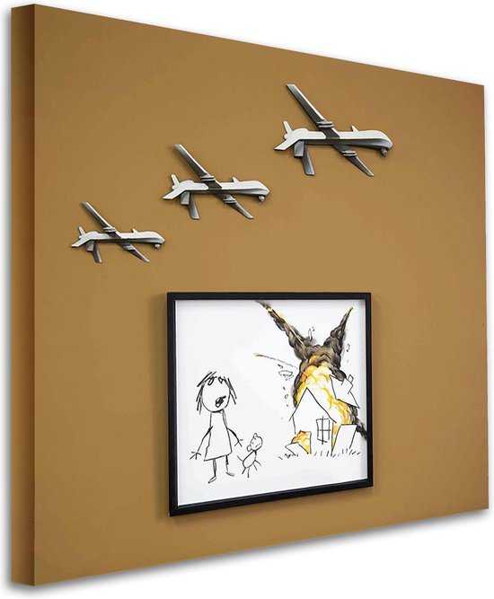 BANKSY Civilian Drone Strike Canvas Print | bol