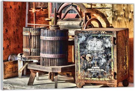 Acrylglas –Oude Spullen Buiten– 60x40 (Wanddecoratie op Acrylglas) | bol.com