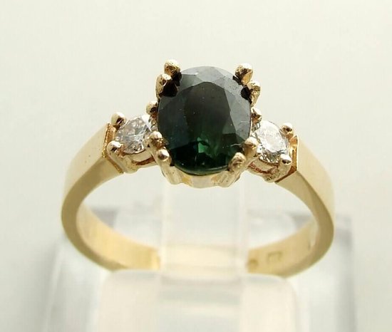 Christian gouden ring met groene saffier | bol