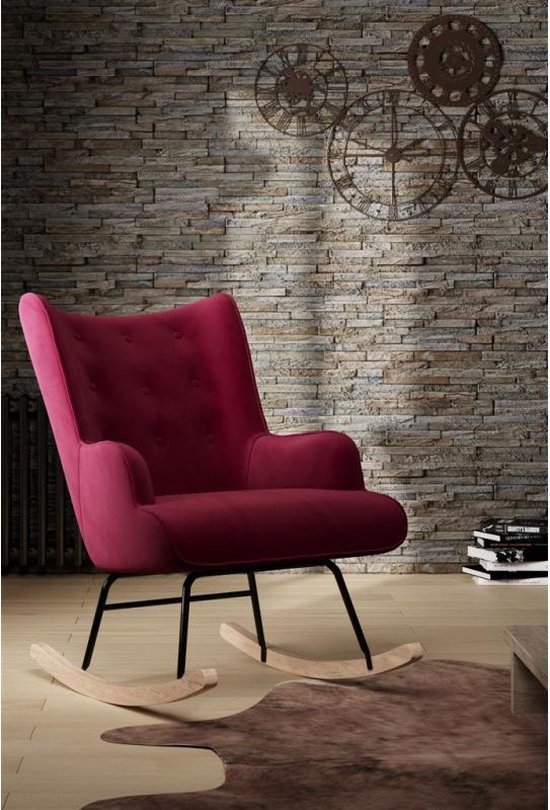 Sortio Home - Schommelstoel Rocking - Rood - Velvet | bol.com