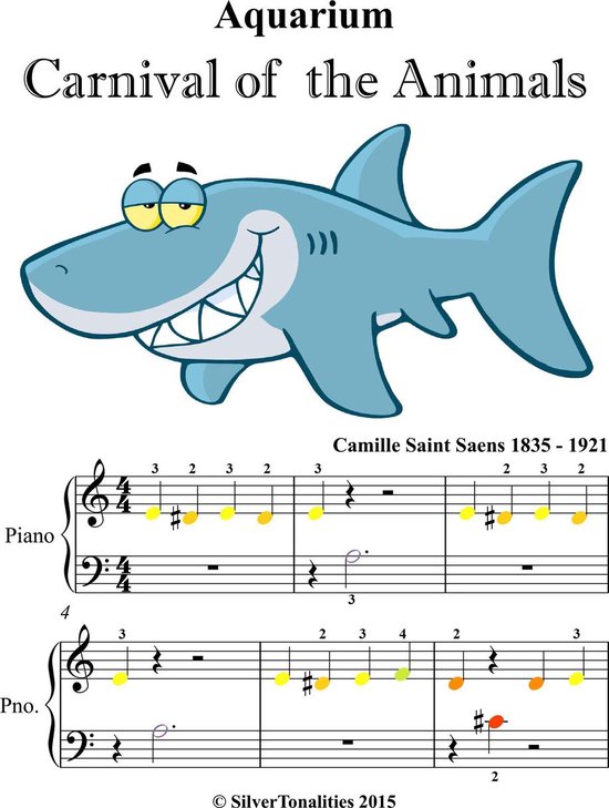Aquarium Carnival of the Animals Beginner Piano Sheet Music with ...