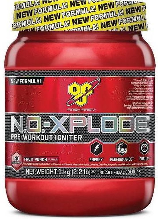 BSN - N.O.-Xplode 3.0 - Pre-Workout - 1000 gr - Fruit Punch | bol.com
