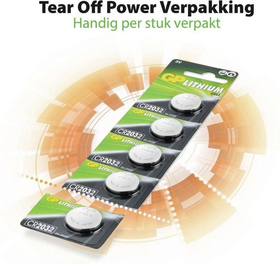 bol.com | GP Lithium CR2032 knoopcelbatterijen - 5 stuks