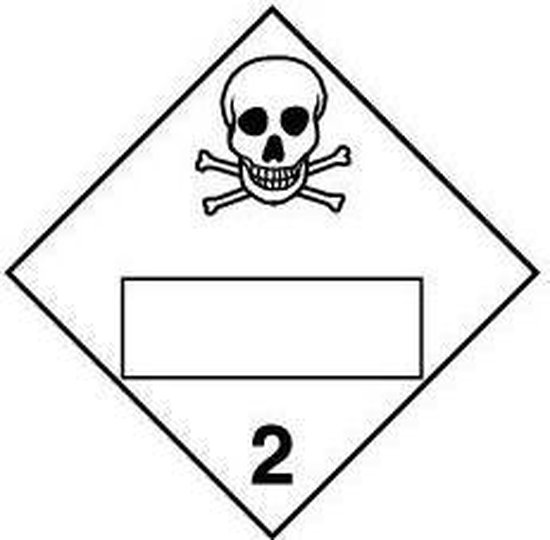 Beschrijfbare ADR klasse 2.3 sticker giftig gas 250 x 250 mm | bol