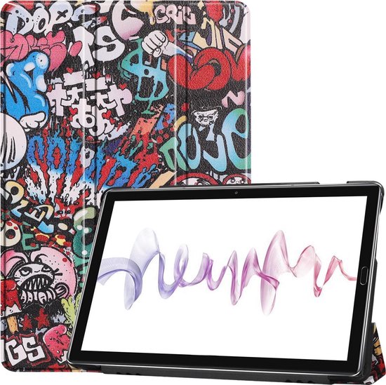 Huawei MediaPad M6 10.8 Tri-Fold Book Case - Graffiti | bol.com