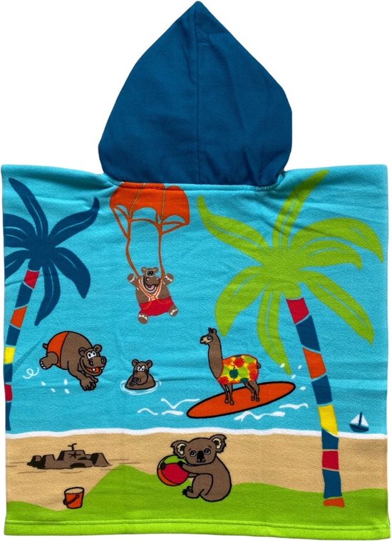 Bad cape/poncho voor kinderen 60 x 120 cm microvezel - Bad poncho's met ...