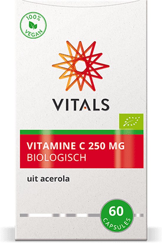 Vitals - Vitamine C - Biologisch - 60 Capsules - 250mg - 250 mg per ...