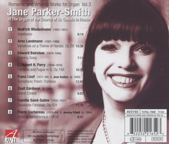 Jane Parker-Smith - Organ Music Vol 3 (CD), Jane Parker-Smith | Muziek ...