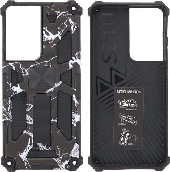 Hoesje Geschikt Voor Samsung Galaxy S21 Plus Hoesje - Rugged Extreme Backcover Marmer... | bol