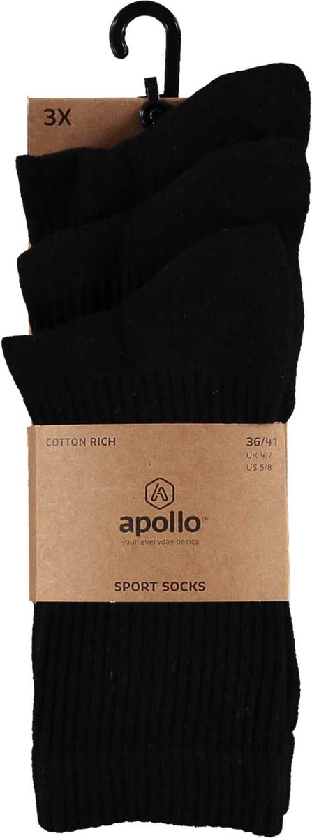 Sportsokken | Unisex | Zwart | Maat 36/41 | Sportsokken | Sportsokken ...