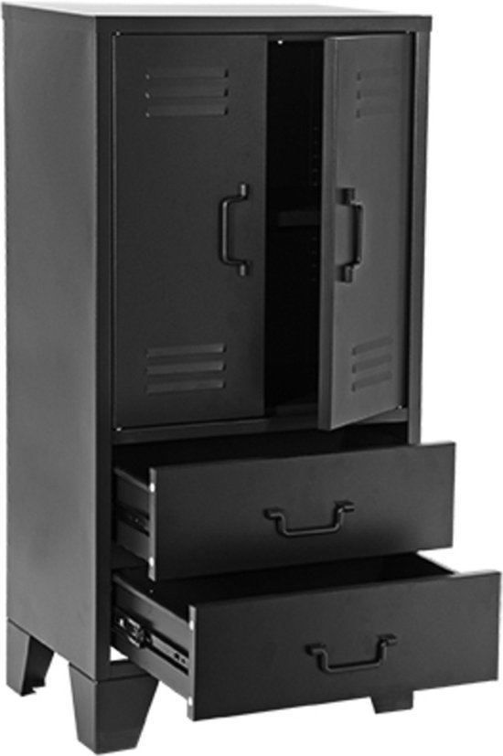 LABEL51 Fence Bergkast - Zwart - Metaal - 2-Deurs laag | bol