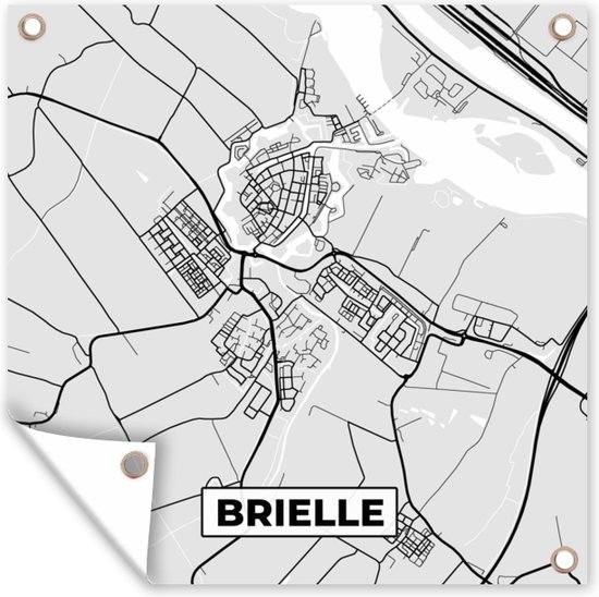 Tuinposters Brielle - Plattegrond - Kaart - Stadskaart - 50x50 cm ...