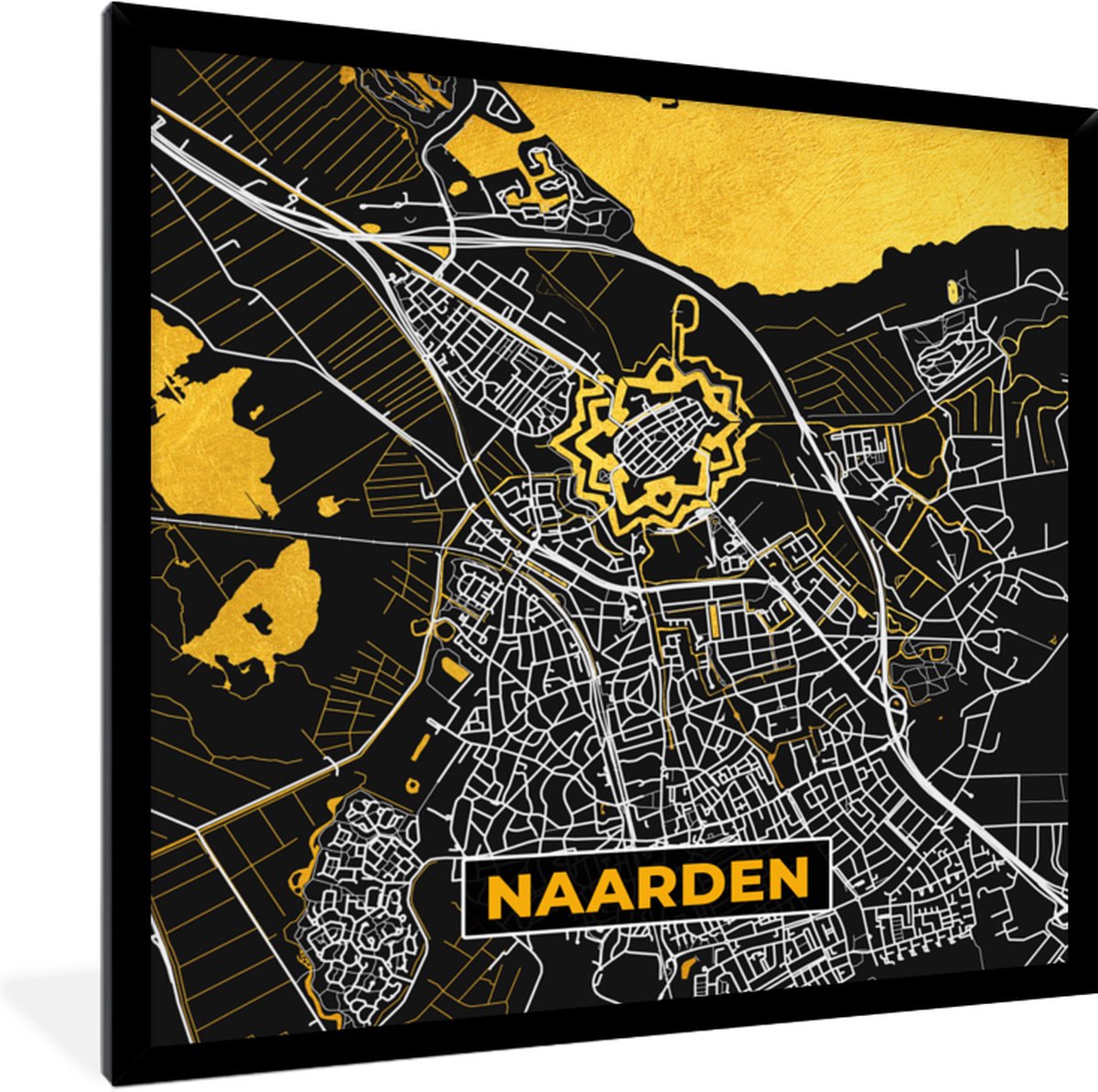 Fotolijst incl. Poster - Kaart - Naarden - Plattegrond - Stadskaart ...