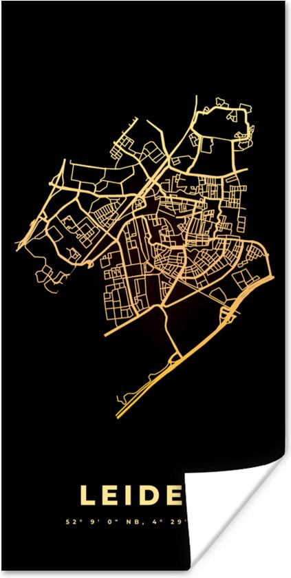 Poster Leiden - Stadskaart - Plattegrond - Kaart - 20x40 cm | bol