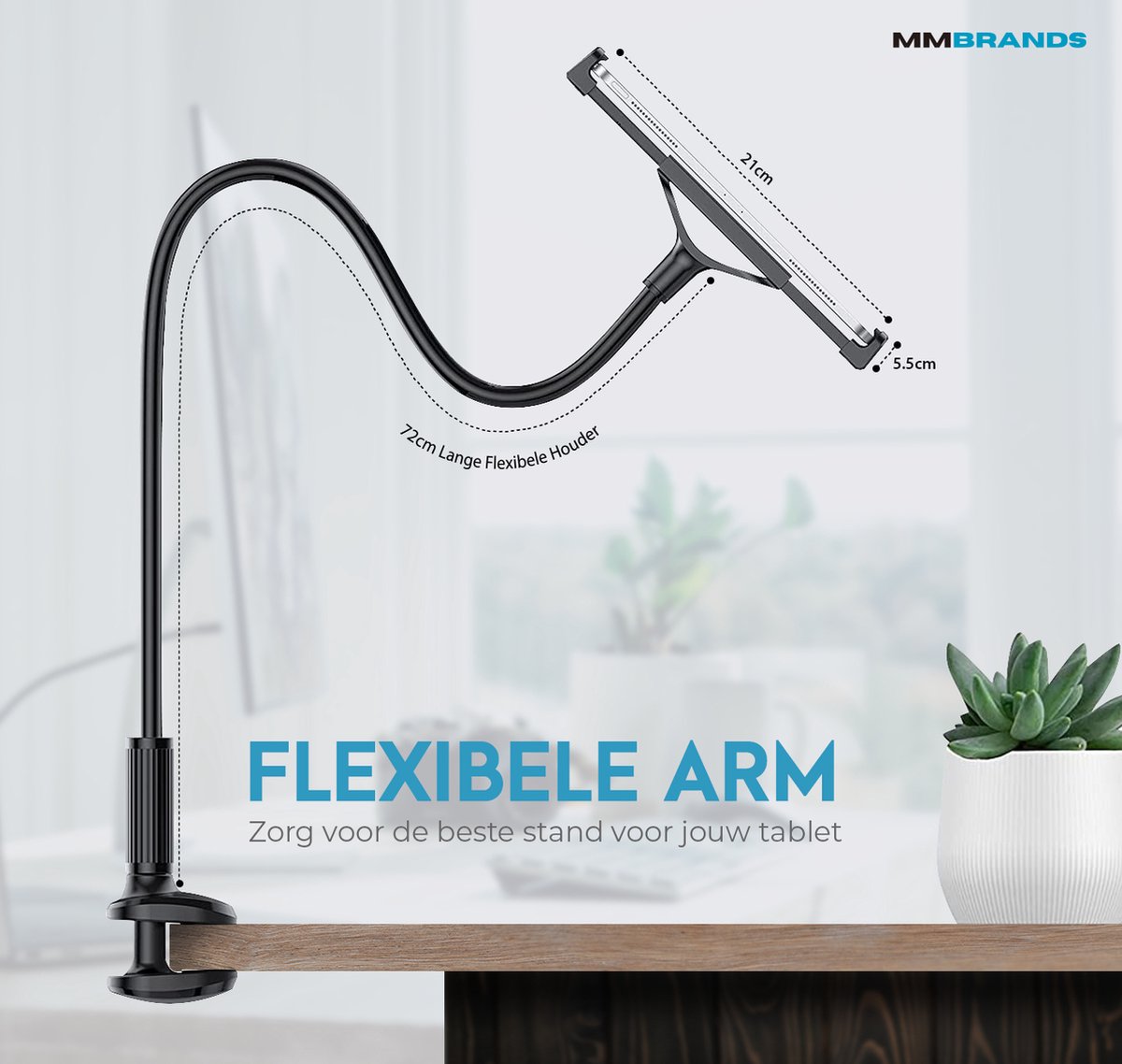 MM Brands Tablet Houder Flexibel - Smartphone Standaard Universeel ...