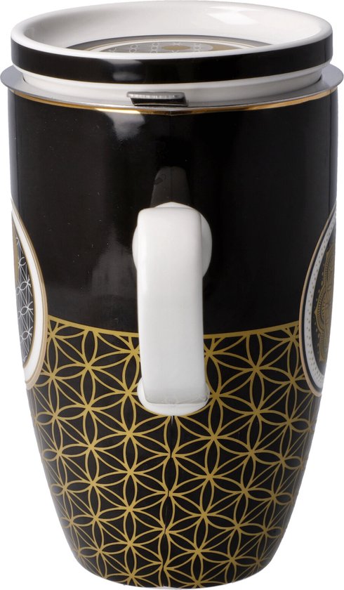 Goebel - Lotus | Thee Mok Yin Yang Zwart | Beker - porselein - 450ml | bol