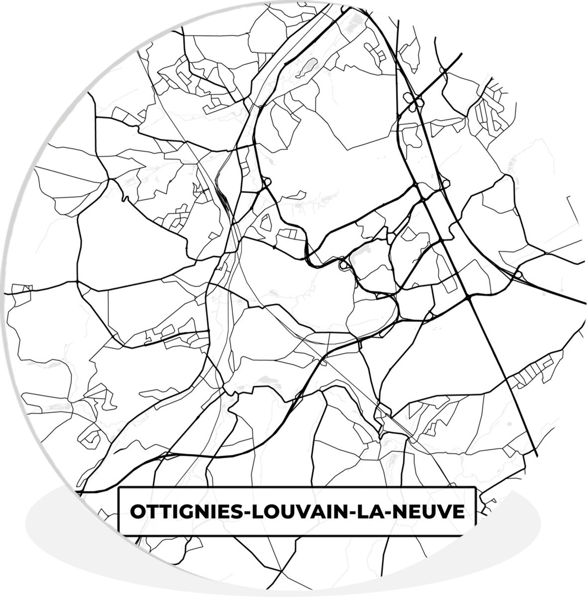 Wall Circle - Wall Circle Indoor - City Map - Map - België - Zwart Wit ...