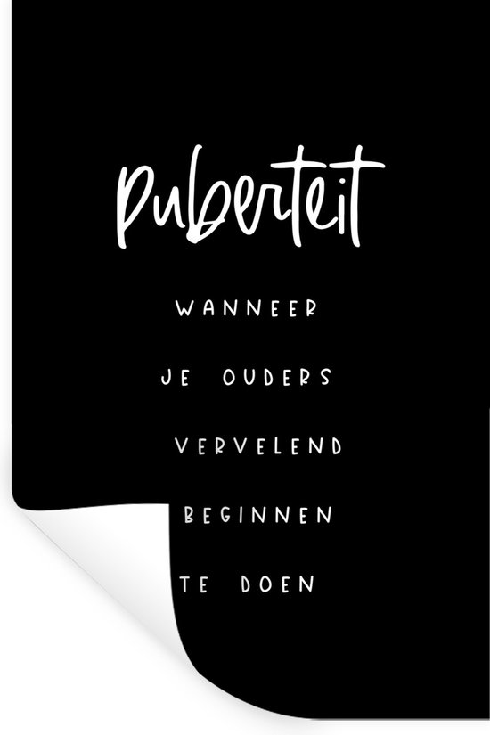 Muurstickers - Sticker Folie - Quotes - Puberteit - Wanneer je ouders ...