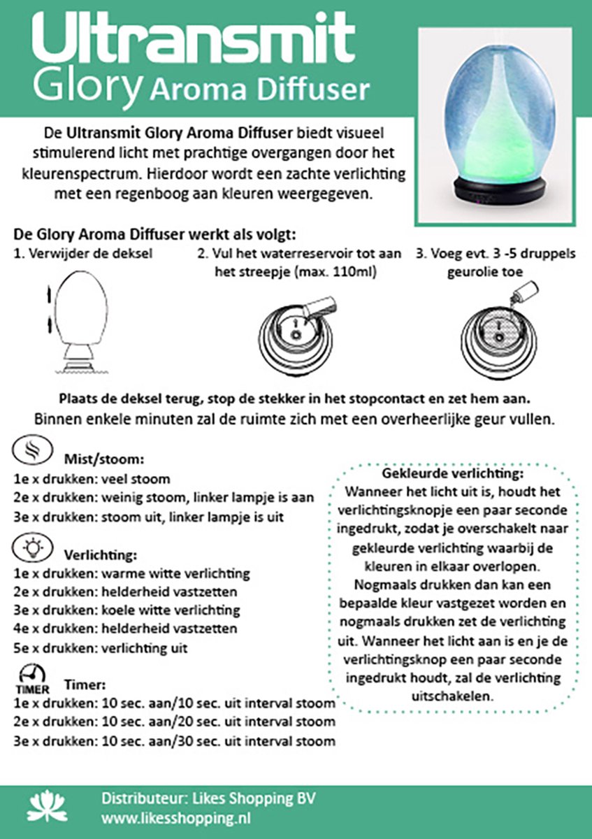 Ultransmit Aroma Diffuser - Glory | bol.com