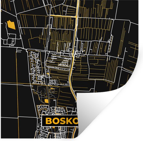 Plattegrond - Goud - Boskoop - Kaart - Stadskaart Aluminium XXL | bol.com