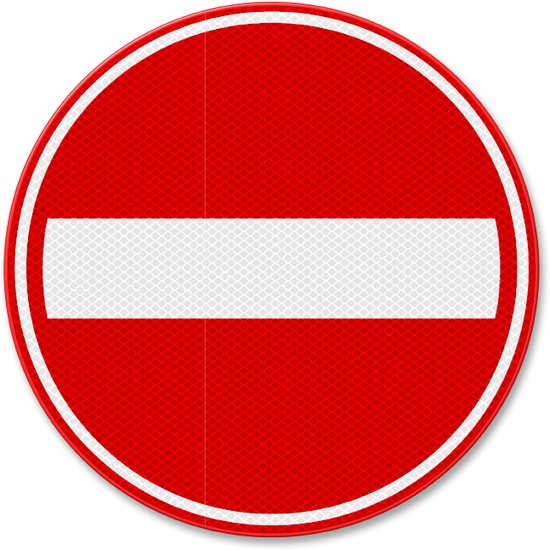 Verkeersbord C2 verboden in te rijden - aluminium DOR 800 mm Klasse 3 ...