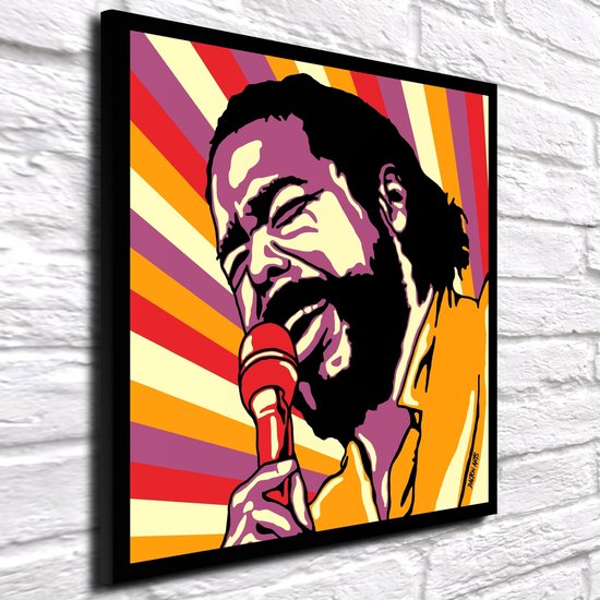 Pop Art Barry White Poster in lijst - 90 x 90 cm en 2 cm dik ...