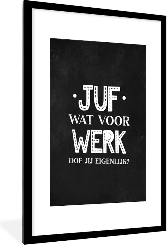 Fotolijst incl. Poster - Juf bedankt - Leerkracht - Wit - Quote - Juf ...