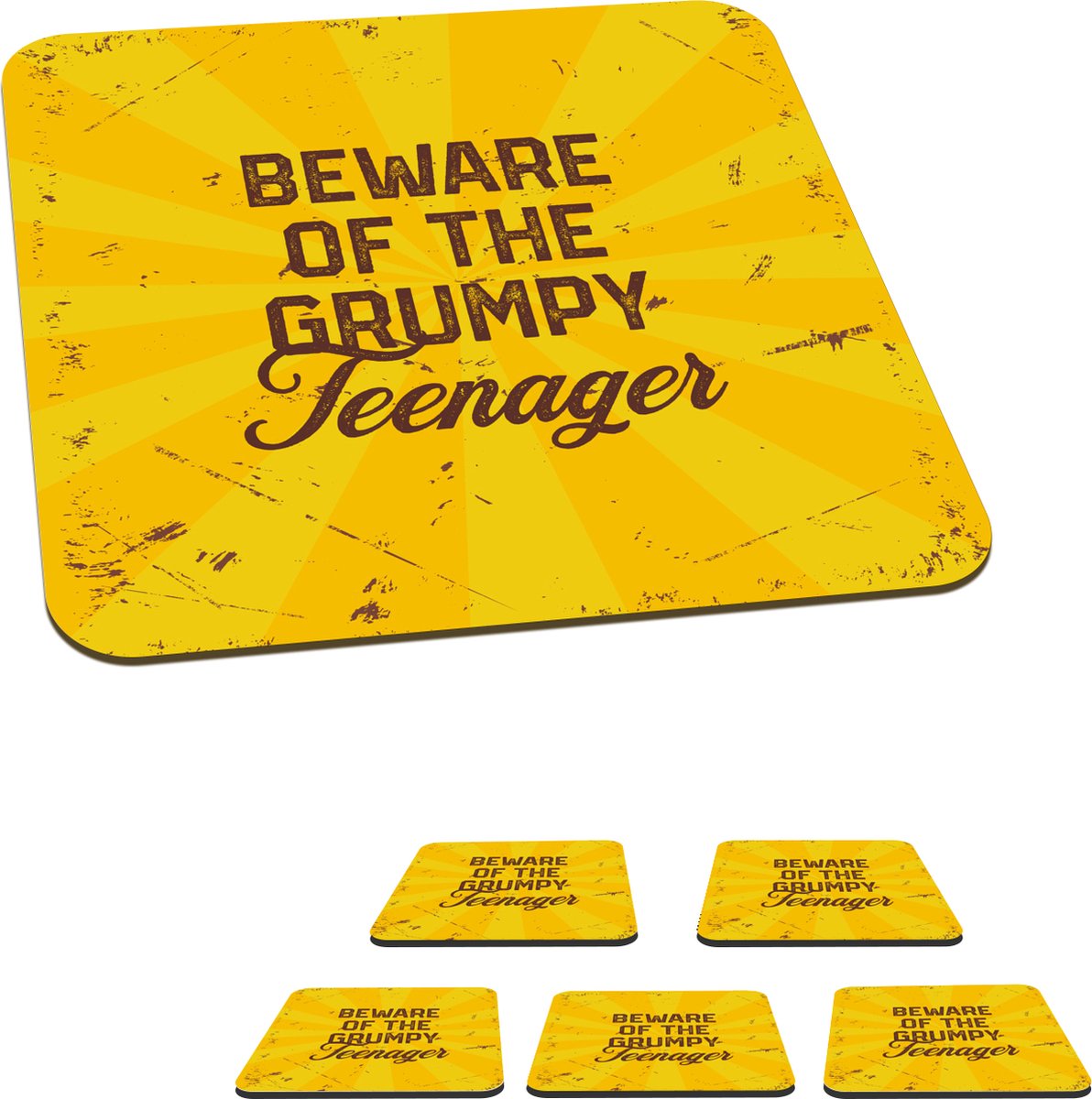 Onderzetters voor glazen - Kinderen - Spreuken - Goud - Beware of the ...