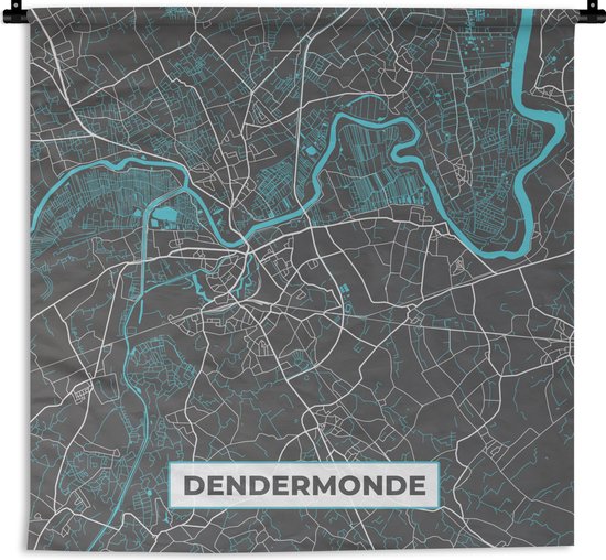 Wandkleed - Wanddoek - België – Dendermonde – Stadskaart – Kaart ...
