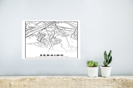 Affiche Zwart Wit – België – Carte – City Map – Map – Seraing - 30x20 ...