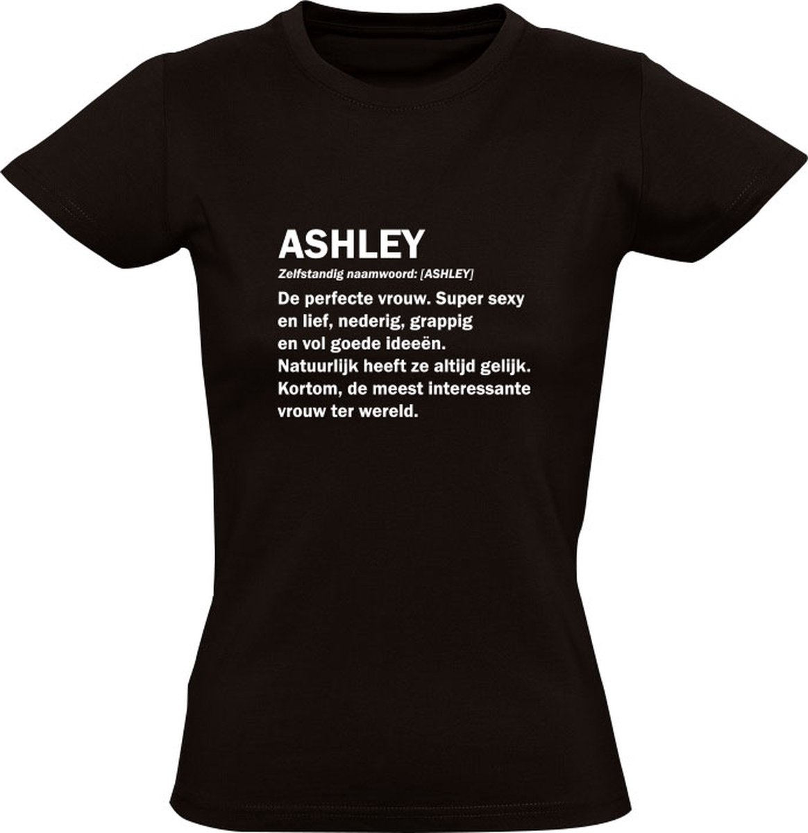 Ashley | Dames T-shirt | Zwart | Naam | Namen | Meisjesnaam ...