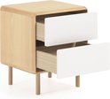 Kave Home - Anielle nachtkastje in massief essenfineer 50 x 58,4 cm | bol