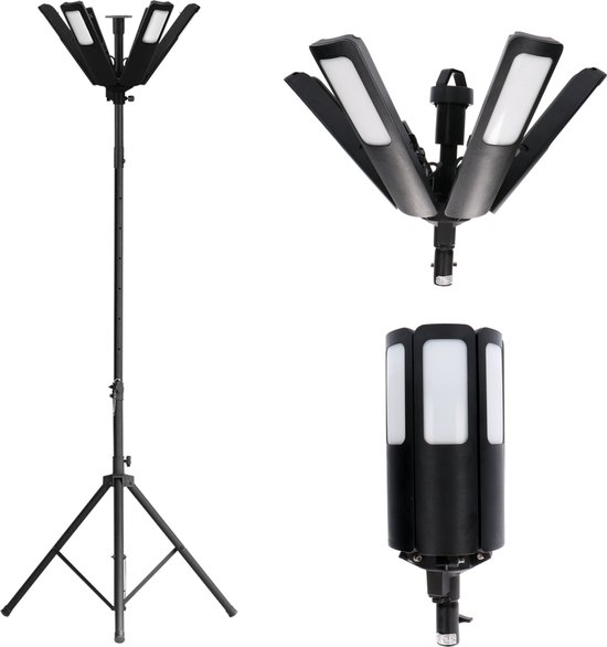 LED.NL ® PRO LED Bouwlamp op statief met Accu - 227 cm - Draadloos & Kantelbaar -... | bol.com