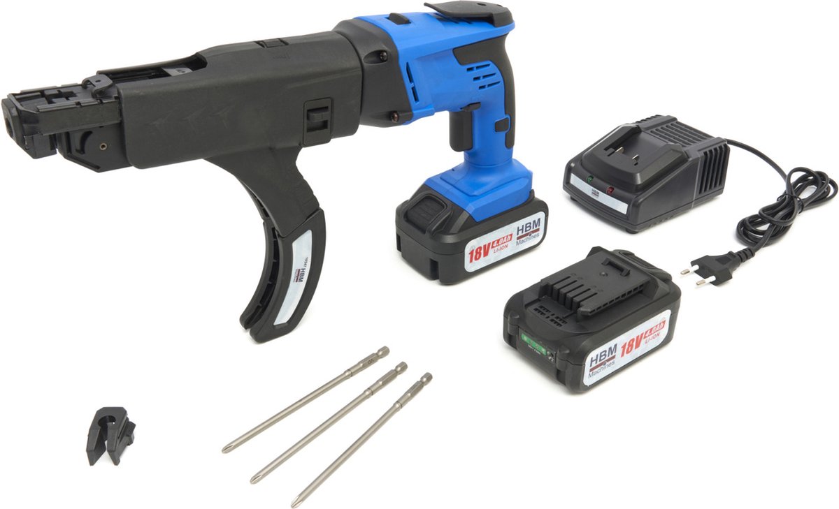 Professionele 9-55 mm. 18 Volt 4.0 Ah Accu Gipsplaat Schroefmachine ...