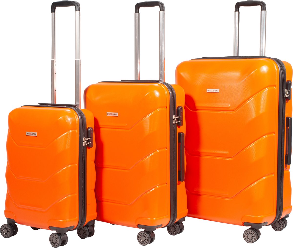 Swiss - Alpine - 3-delige Kofferset - 4 Wielen - Cijferslot – Oranje ...