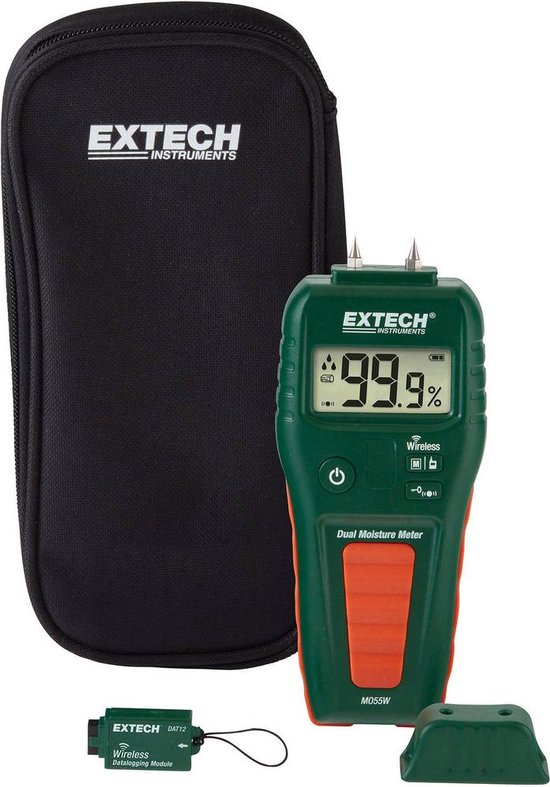 Extech MO55W pin en pinloze vochtmeter - Bluetooth - hout - bouwmateriaal | bol.com