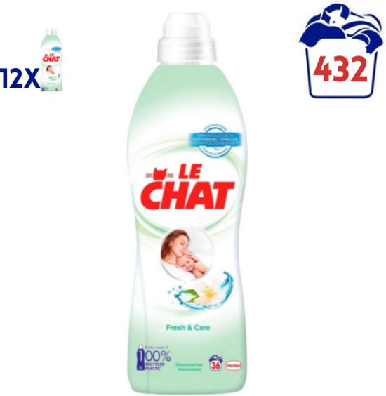 Le Chat Fresh & Care Wasverzachter (Voordeelverpakking) - 12 x 1l (480 ...